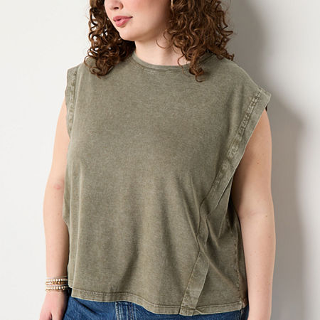 Click here for a.n.a Womens Crew Neck Sleeveless Plus T-Shirt  0x... prices