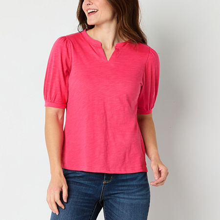 Click here for St. Johns Bay Womens Split Crew Neck Short Sleeve... prices
