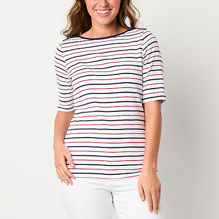 Click here for St. Johns Bay Womens Tall Boat Neck Elbow Sleeve T... prices