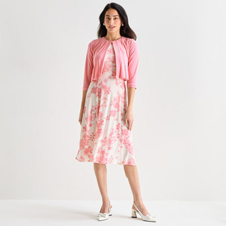 Click here for Danny & Nicole Womens Floral Midi Jacket Dress  La... prices