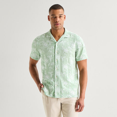 Click here for J. Ferrar Floral Mens Short Sleeve Camp Shirt  Med... prices