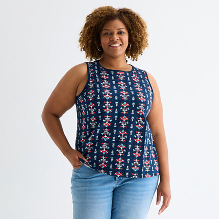 Click here for St. Johns Bay Womens Plus Scoop Neck Sleeveless Ta... prices