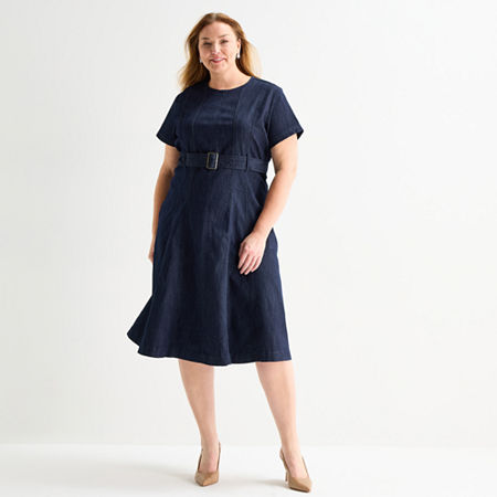 Click here for Liz Claiborne Womens Plus Short Sleeve Midi A-Line... prices