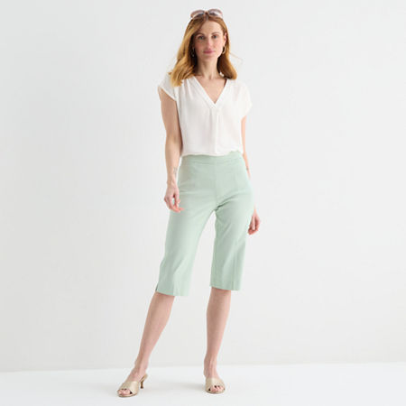 Click here for Liz Claiborne Womens Straight Capri Pant  12  Gree... prices