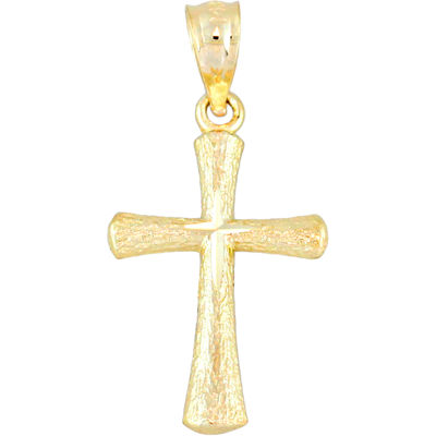 14K Yellow Gold Diamond-Cut Mini Cross Charm - JCPenney