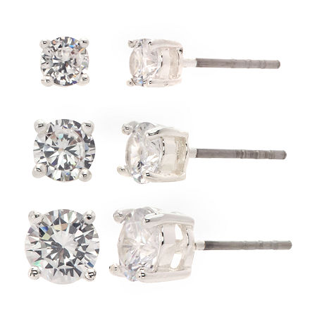 Click here for Sparkle Allure Womens Cubic Zirconia 3 Pair Earrin... prices