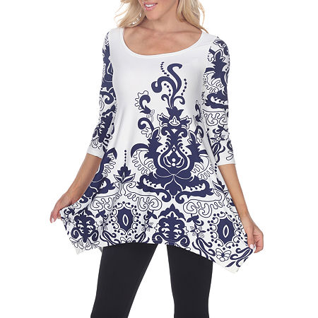 Click here for White Mark Yanette Boat Neck 3/4 Sleeves Tunic prices