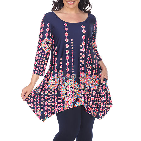 Click here for White Mark Plus Rella Womens Scoop Neck 3/4 Sleeve... prices