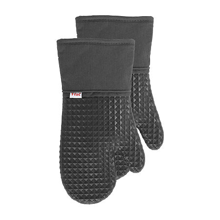 T-Fal Flexible Waffle Silicone Oven Mitt  Set of 2 - Charcoal