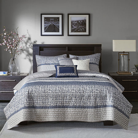 Madison Park Rhapsody 6-Pc. Quilt Set  Full/Queen - Navy