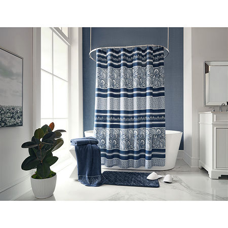 Click here for Broadhaven Paisley Stripe Blue Shower Curtain  One... prices