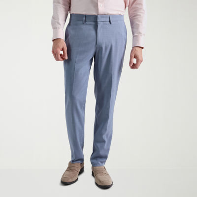 Haggar Smart Wash Tonal Plaid Mens Stretch Fabric Slim Fit Flat Front ...