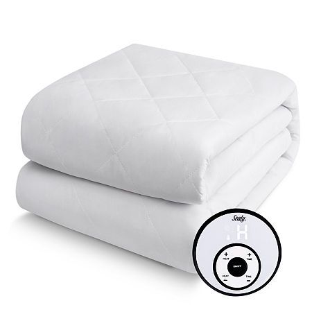 Sealy Heated Cotton Mattress Pad  Full - White