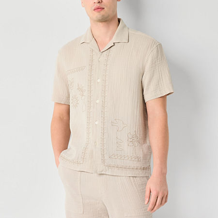 Click here for Arizona Mens Embroidered Button-Down Shirt  Xx-lar... prices