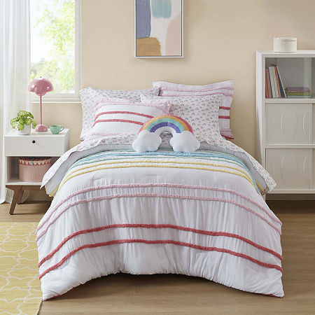 Click here for INK+IVY Kids Haisley Rainbow Stripe Complete Beddi... prices