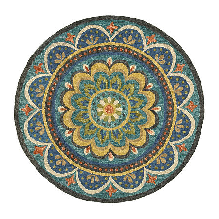 Click here for Lr Home Radiance Rdc-026 6 x 6 Round Area Rug - Bl... prices
