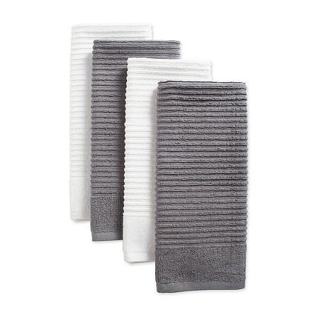 Click here for Assorted Ribbed Terry Dishtowel  Set of 4 - Grey1 prices