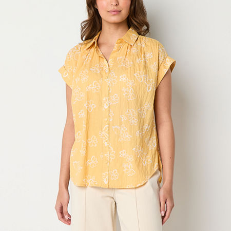Click here for a.n.a Womens Short Sleeve Button Down Blouse Tall... prices