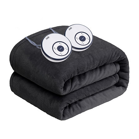 Sealy Heated Flannel Blanket  King - Charcoal