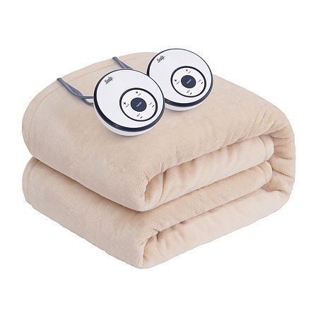 Click here for Sealy Heated Flannel Blanket  Queen - Beige prices