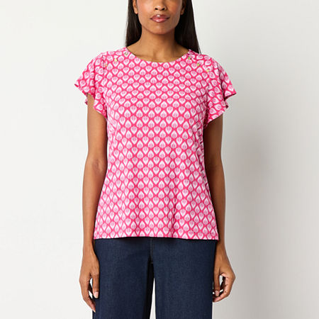 Click here for Liz Claiborne Womens Round Neck Short Sleeve Blous... prices