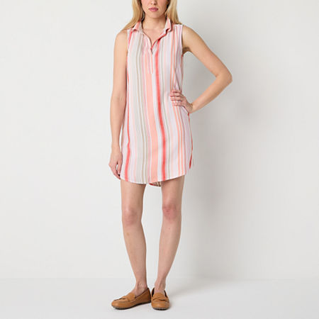 Click here for St. Johns Bay Womens Sleeveless Floral Shift Dress... prices