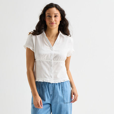 Click here for Forever 21 Womens Juniors Short Sleeve Button-Down... prices