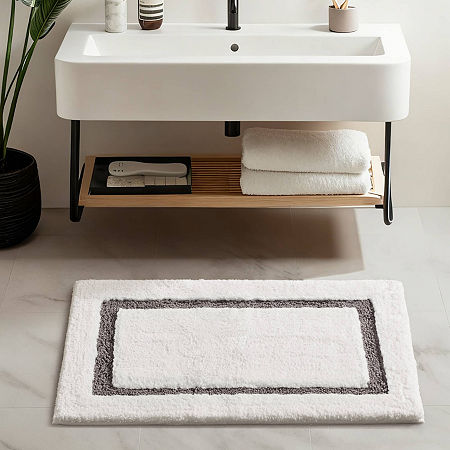 Madison Park Roan Border Tufted Bath Rug  24 x 36 - Gray
