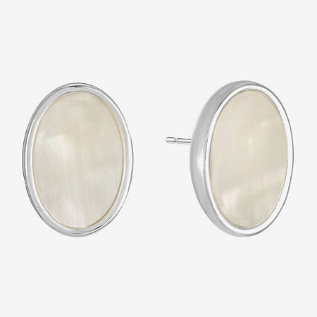 Click here for Liz Claiborne White Mother Of Pearl 17mm Stud Earr... prices
