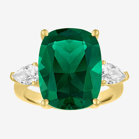 Click here for Womens Simulated Green Emerald 14K Gold Over Silve... prices