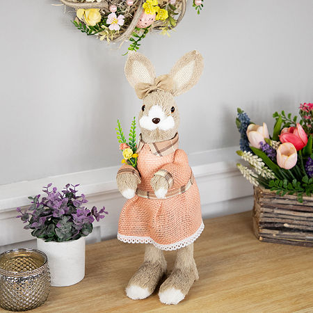 Click here for Northlight 15 Beige Rustic Girl Rabbit With Flower... prices
