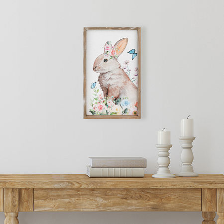 Click here for Northlight 12 Bunny With Flowers Framed Wall Sign... prices