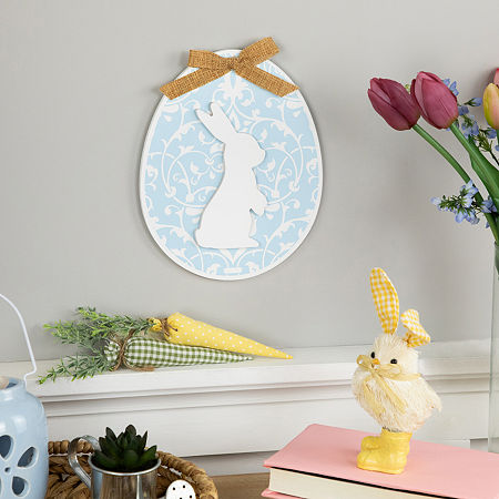 Click here for Northlight 10 Blue Egg With Bunny And Burlap Bow W... prices