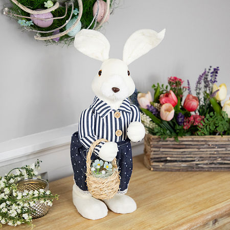 Click here for Northlight 19 Navy Blue Standing Girl Bunny With B... prices