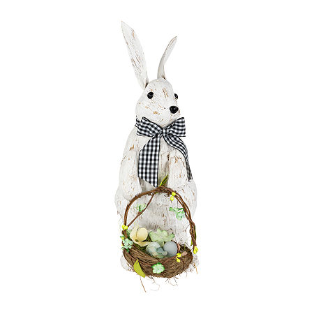 Click here for Northlight 13 Brushed White Rabbit With Basket Eas... prices