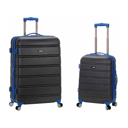 Rockland 2-Pc. Hardside Luggage Set - Grey with Blue Trim