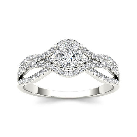 Click here for 1/2 CT.T.W. Natural Diamond 10K White Gold Engagem... prices