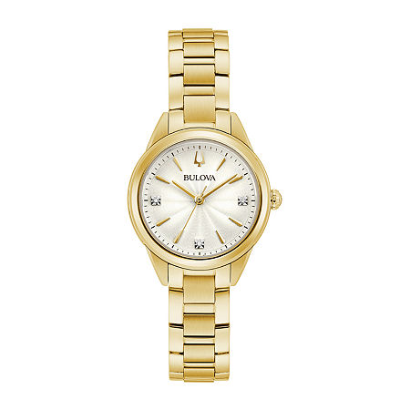 Click here for Bulova Womens Sutton Diamond-Accent Gold-Tone Stai... prices
