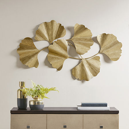 Click here for Madison Park Faye Gold Foil Ginkgo Leaf Metal Wall... prices