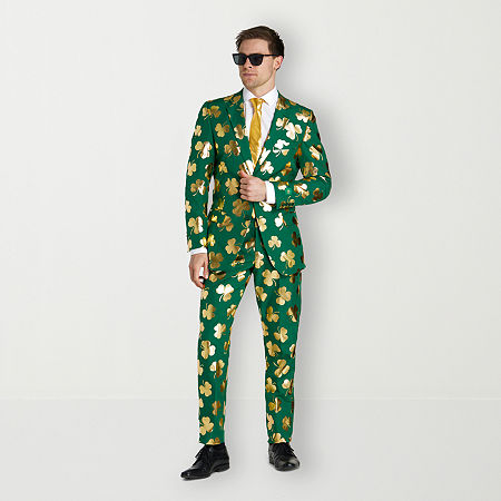 Click here for Opposuits Mens Mr. Clover Clover Suit & Tie Set  4... prices