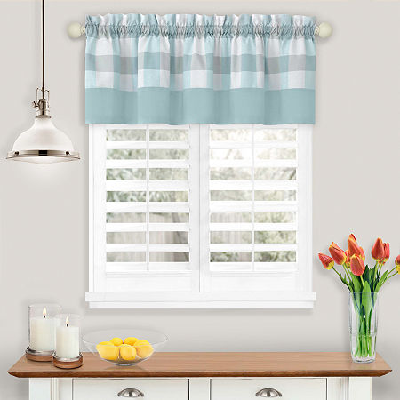 Click here for Achim Hunter Rod Pocket Valance  One Size  Blue prices