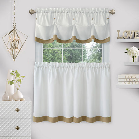 Click here for Achim Lana 3-pc. Rod Pocket Kitchen Curtains & Dra... prices