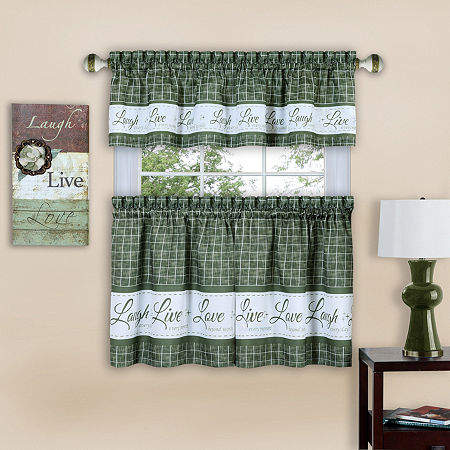 Click here for Achim Live Love Laugh Kitchen Curtain Set prices