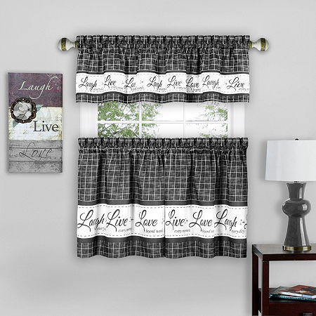 Click here for Achim Live Love Laugh Kitchen Curtain Set prices
