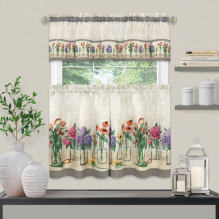 Click here for Achim Garden Blooms 3-pc. Rod Pocket Kitchen Curta... prices