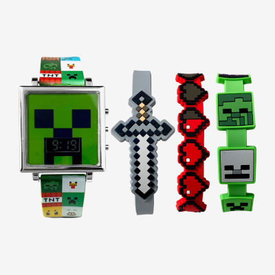 Mojang Minecraft Boys Green Strap Watch Min40129jc - JCPenney