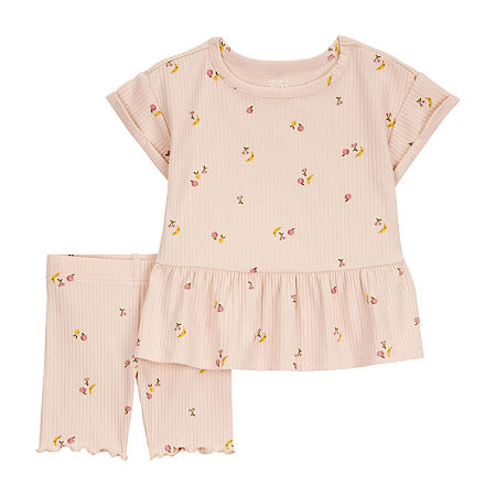 Carters Toddler Girls Fruit-Print 2-Piece Short Set - Light Pink
