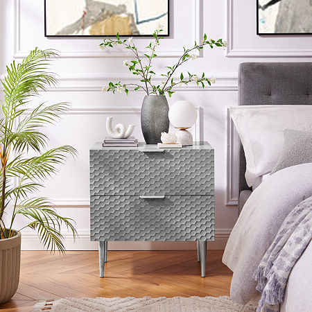 Click here for Zeynep 2-Drawer Nightstand  One Size  Gray prices