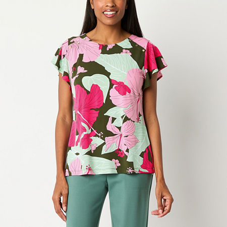 Click here for Liz Claiborne Womens Round Neck Short Sleeve Blous... prices
