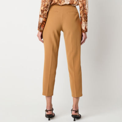 Worthington Womens Ankle Regular Fit Ankle Pant, Color: Tobacco Brown ...